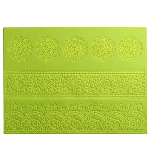 "Large Silicone Lace Flower Mat Embosser Fondant Cake Mold" shopping N2 ...