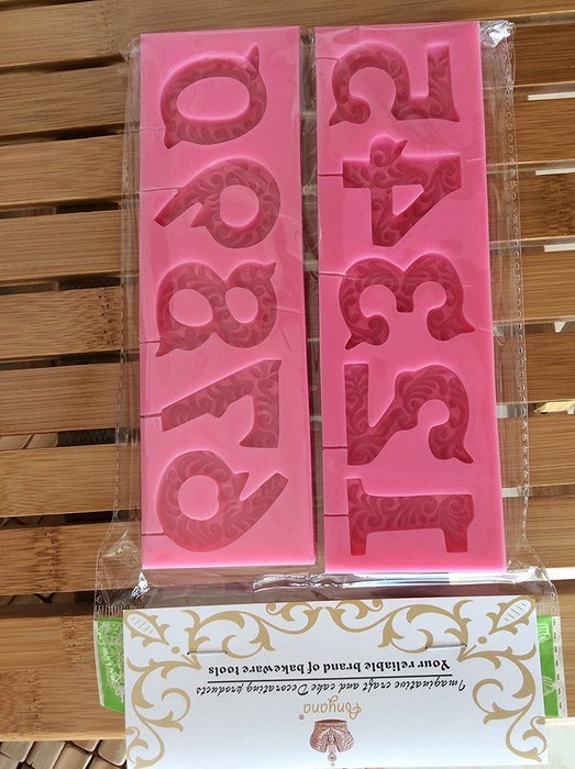 Anyana Alphabet Number 0-9 3d Silicone Mold with Lollipop Hole Fondant ...