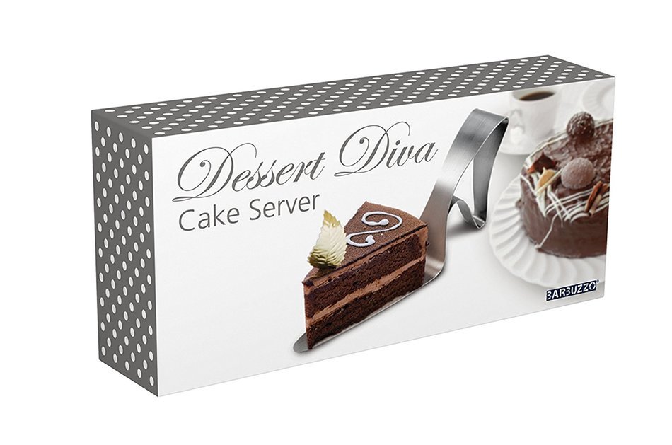 Barbuzzo Dessert Diva Cake Server, Silver N4 free image download