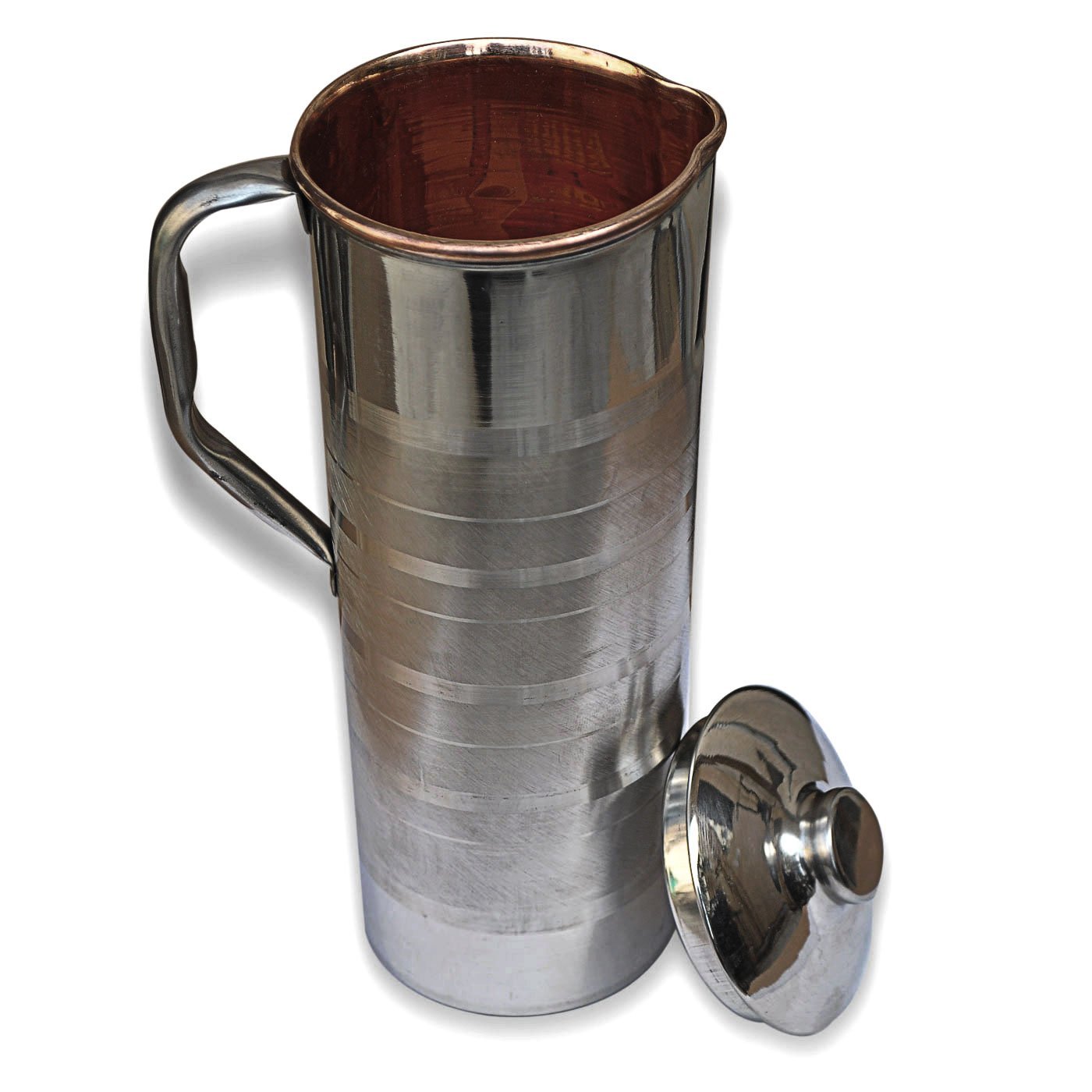 DakshCraft ® Copper Jug with Lid Outside Stainless Steel for Healing ...