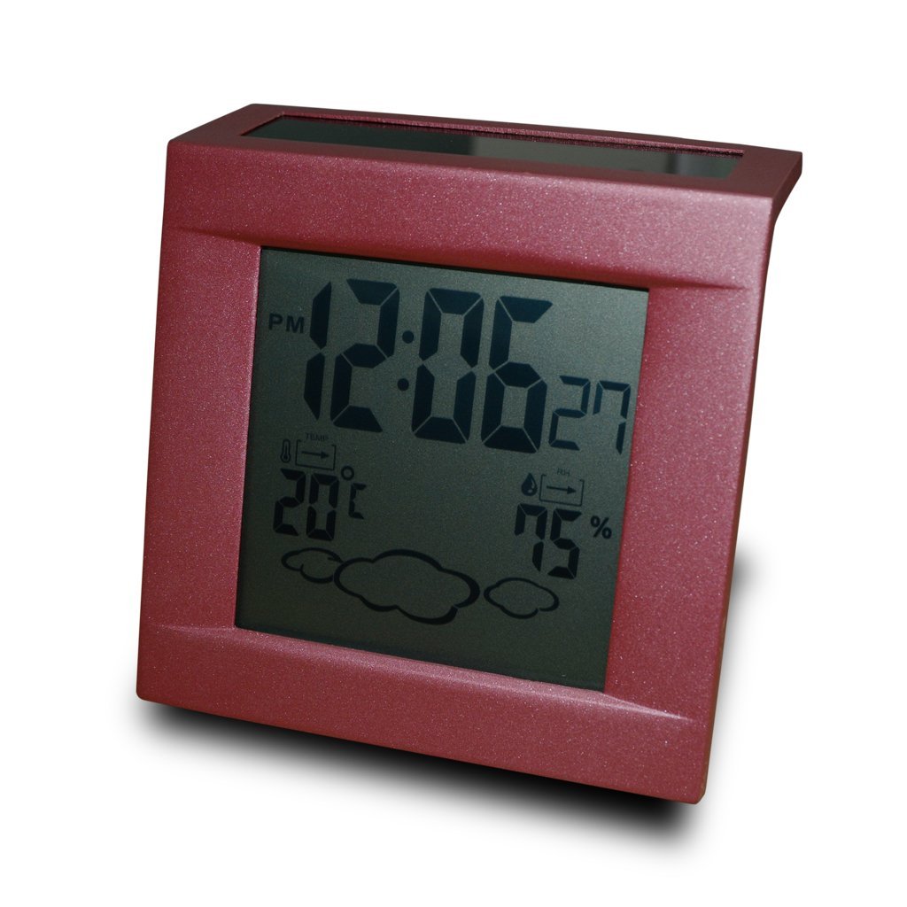 CNUALV Metal Solar Power Digital LCD Weather Station with Time ...