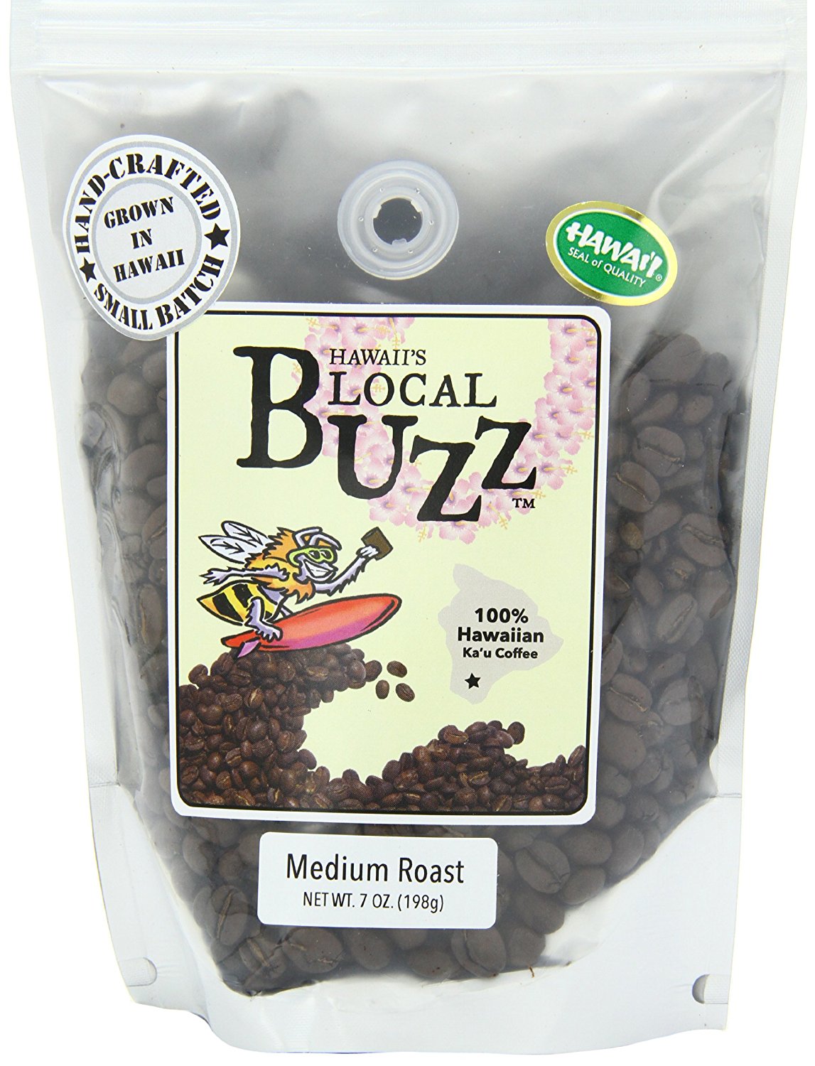 Hawaii's Local Buzz Whole Bean Coffee, Medium Roast, 2 Ounce N10 free image download