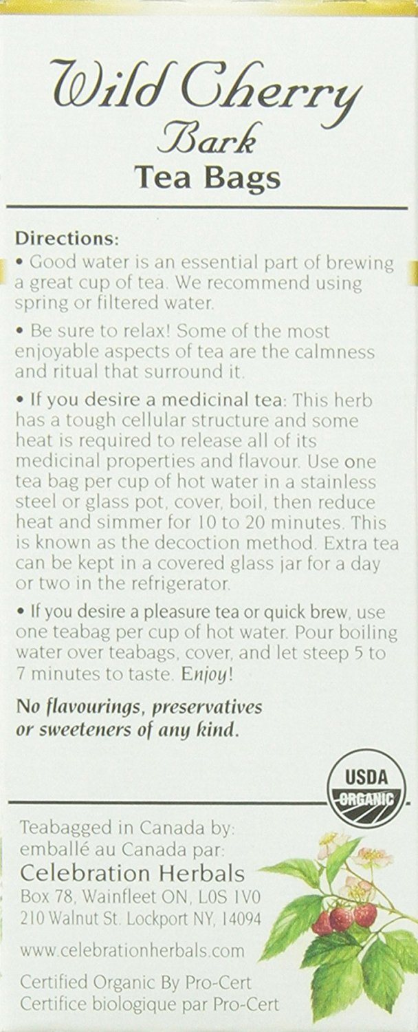 Celebration Herbals - Wild Cherry Bark Tea, Caffeine Free - 24 Count ...