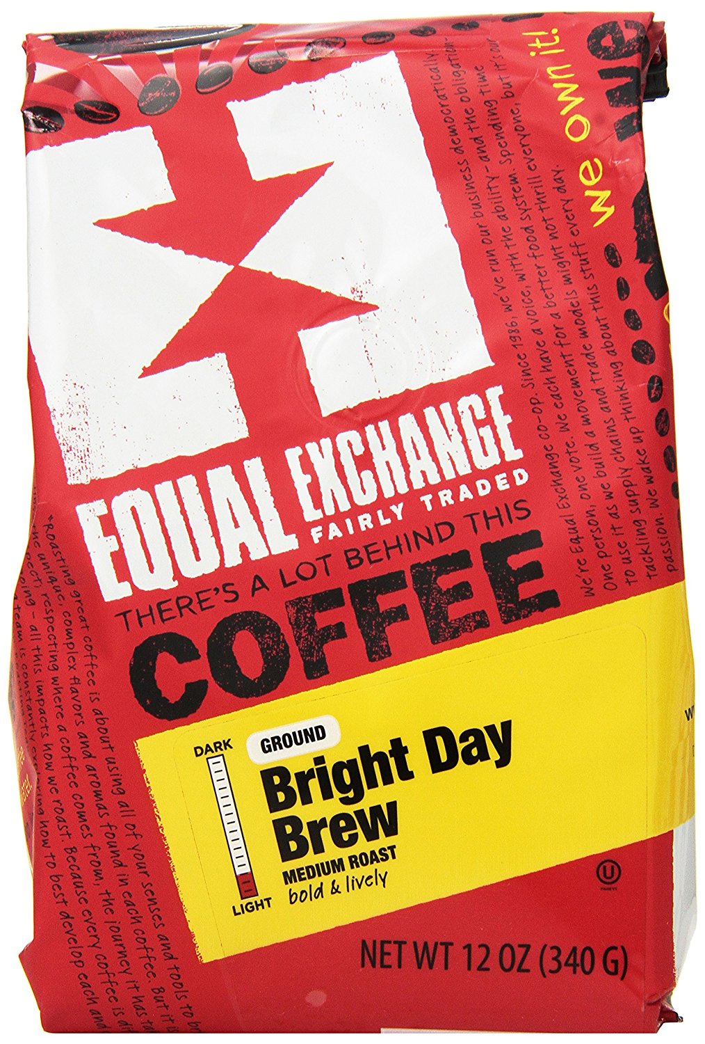 Equal Exchange Bright Day Brew, Ground Coffee, Medium Roast, 12-Ounce ...