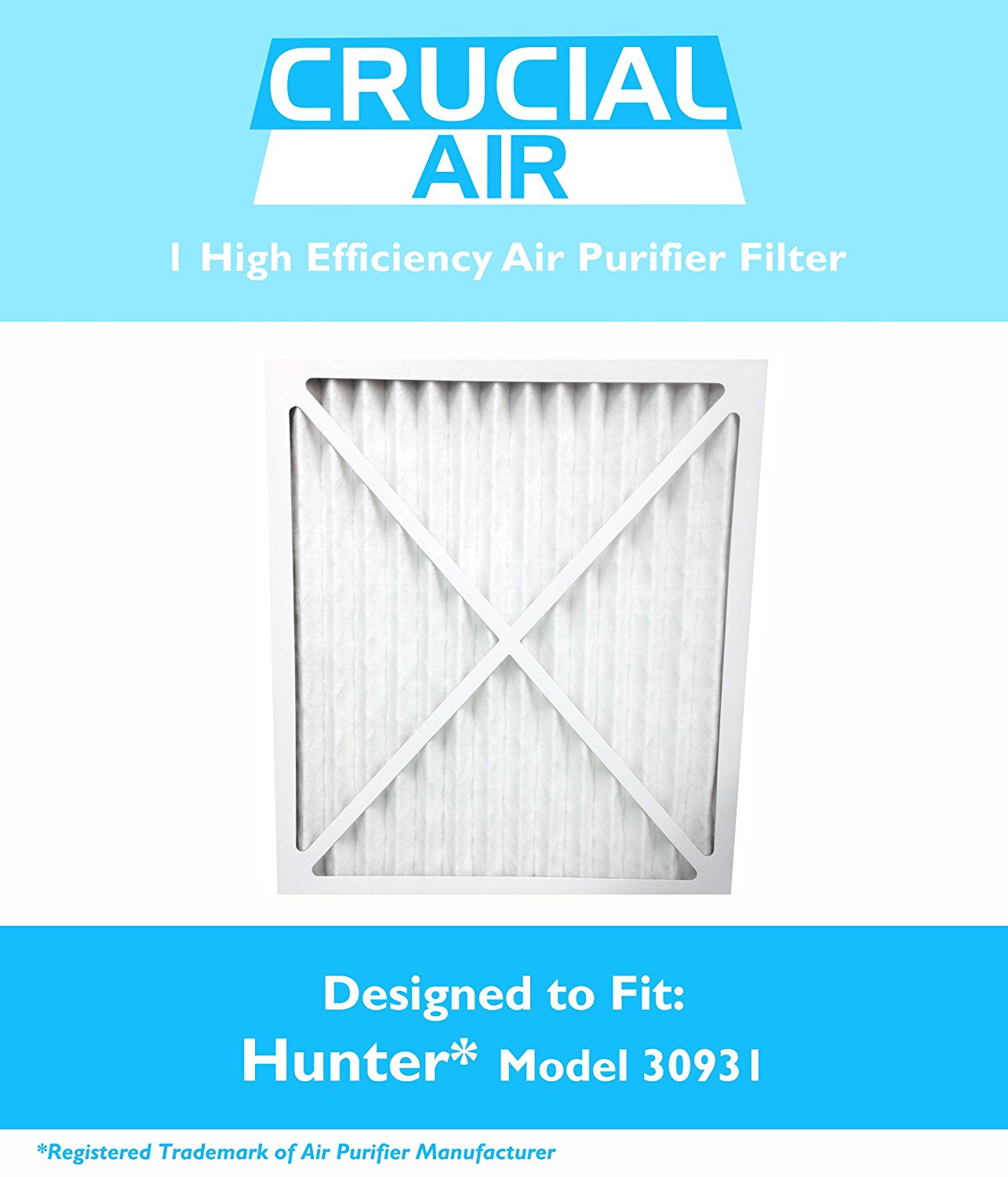 1 Hunter 30931 Air Purifier Filter; Fits Hunter Models 30212, 30213 ...