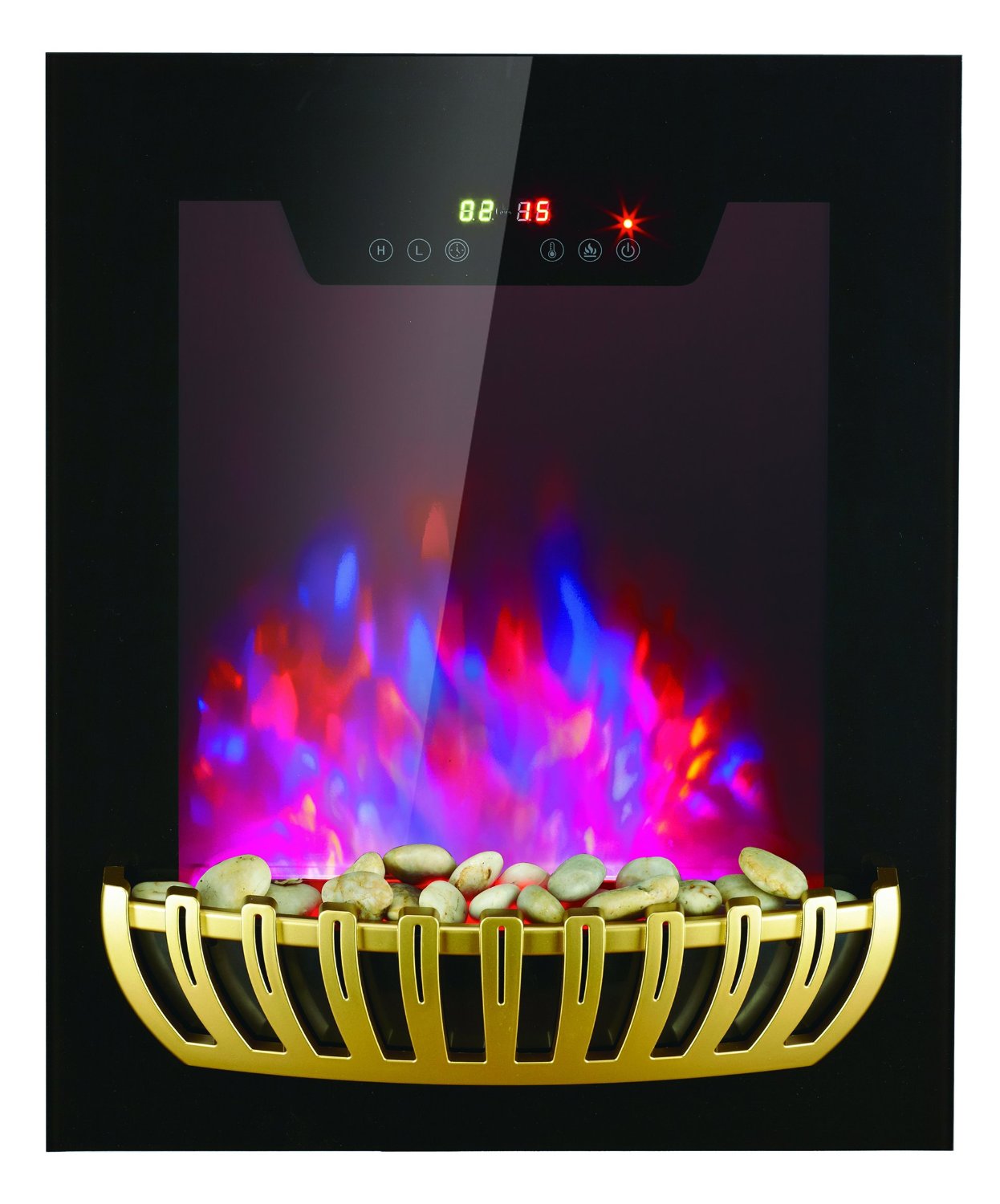 AKDY Tempered Glass Black Wall Mount 2 Setting Touch Screen 7 Color LED ...