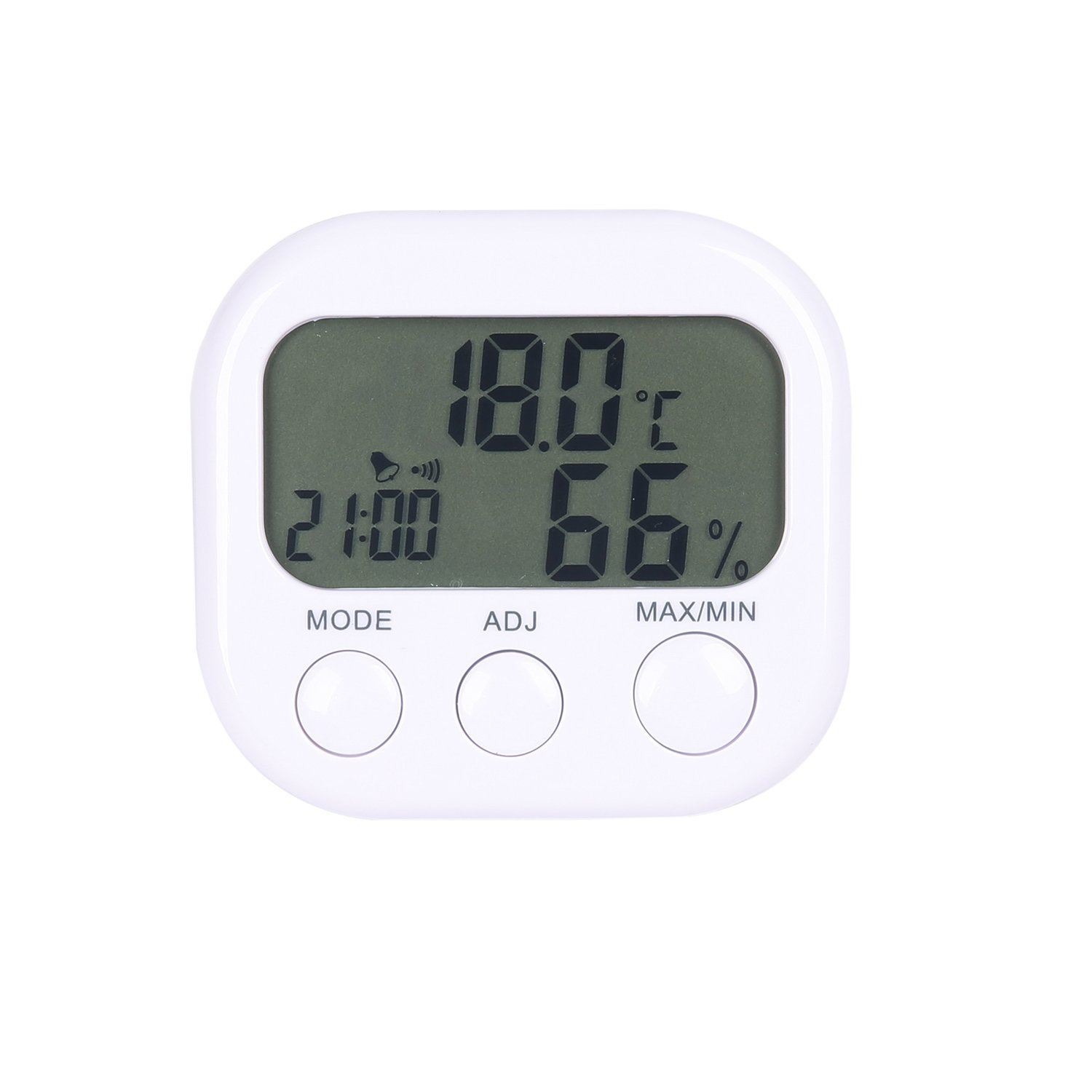 Ebake Digital Humidity Monitor and Thermometer with Clock , White N3 ...