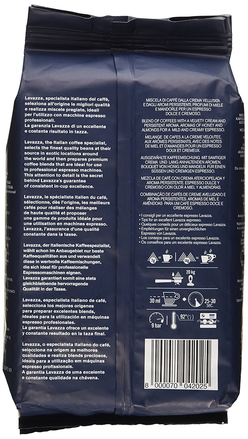 Lavazza Super Crema Espresso - Whole Bean Coffee, 2.2-Pound Bag 2 Pack ...