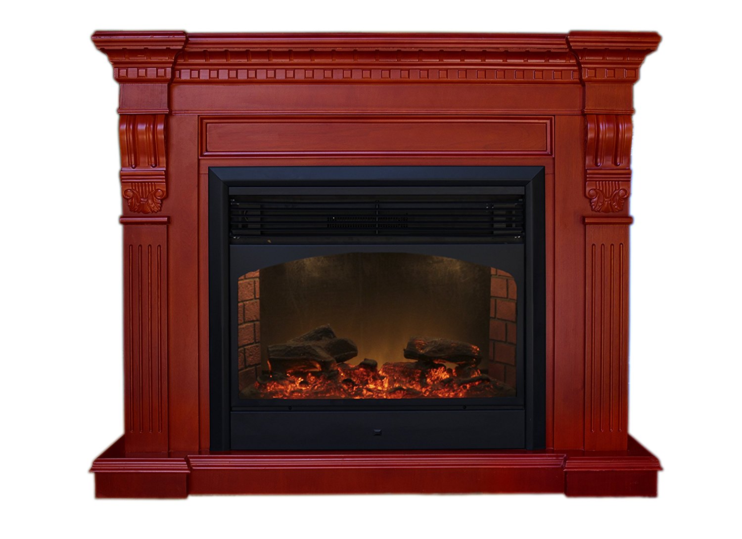 Red Mahogany Cherry Marggie Electric Fireplace Heater with Remote ...
