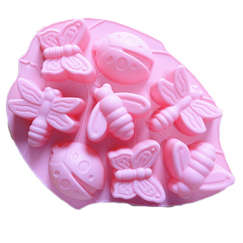 JLHua 2 PCS Insect Silicone Cake Chocolate Mold Pan-Lady Bugs ...