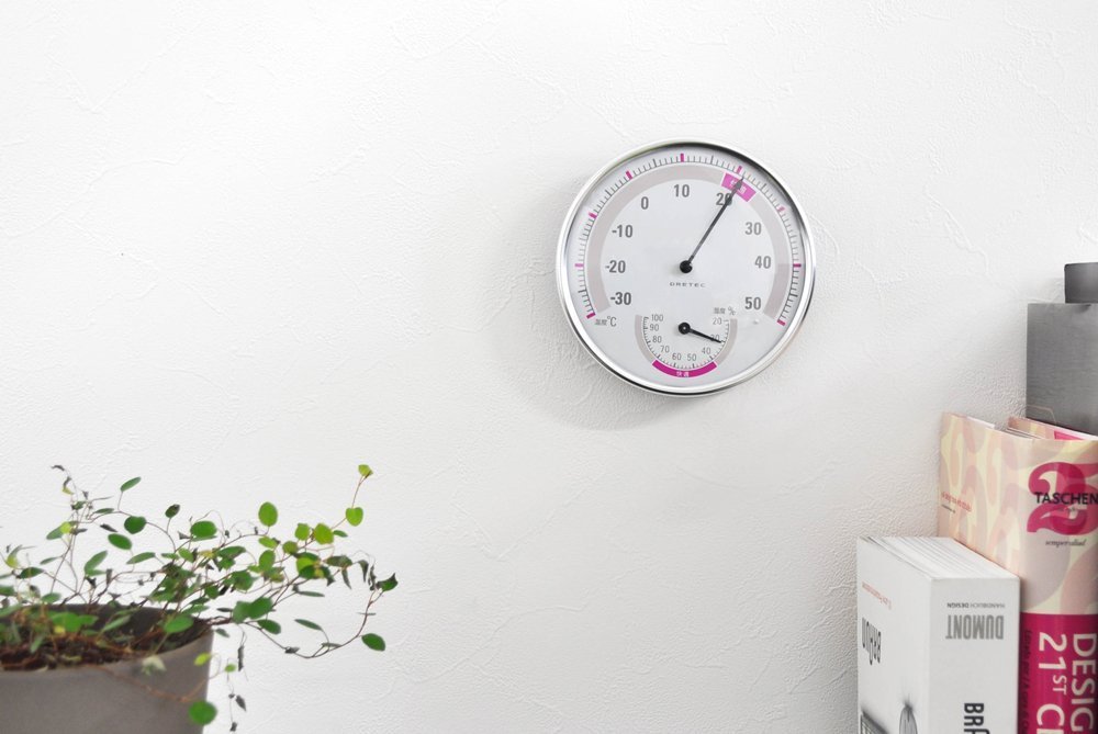 DRETEC analog temperature and humidity meter white O-310WT free image ...