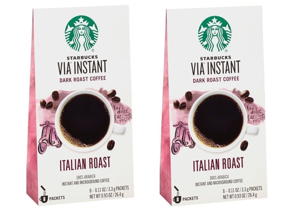 (2 Pack) Starbucks Via Ready Brew, Italian Dark Roast Instant Coffee, 8 ...