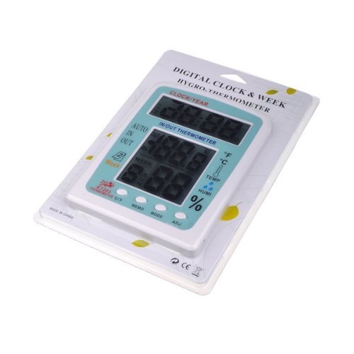 BestDealUSA Digital Clock/Week Auto In/Out Temperature / Humidity ...