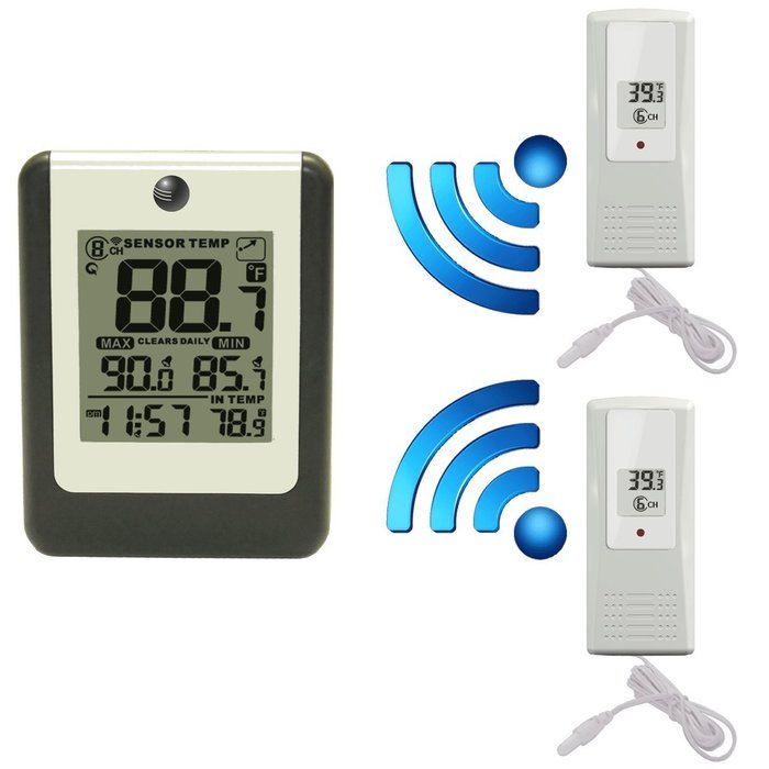Ambient Weather WS-15-X2 Wireless 8-Channel Thermometer with Plastic ...