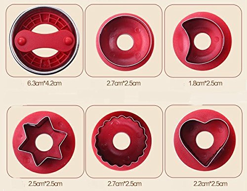 Astra shop 6-Piece Classic Linzer Cookie Cutter Set, Red N6 free image ...