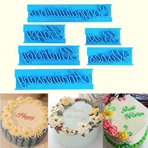 Happy Birthday Letters Cake Cutter Embosser Fondant Biscuit Cookie ...