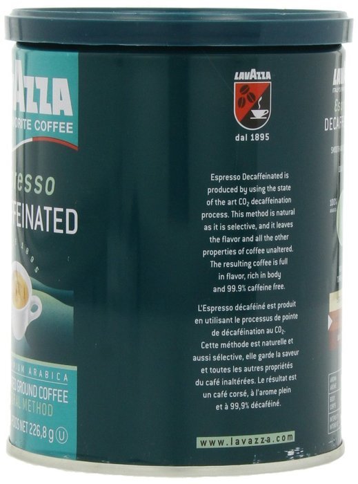 Lavazza Decaffeinated Espresso Ground Coffee, Medium roast, 8-Ounce ...