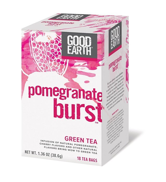 Good Earth Pomegranate Burst Green Tea, 18 Count Tea Bags (Pack of 6 ...
