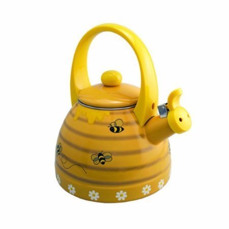 Home-X Honey Bee Tea Kettle, 2.4 Quart Whistling Teakettle free image ...
