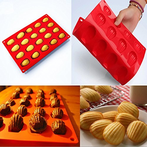 20 Cavity Silicone Shell Cake Pan Chocolate Mold Cookies Baking Mould ...