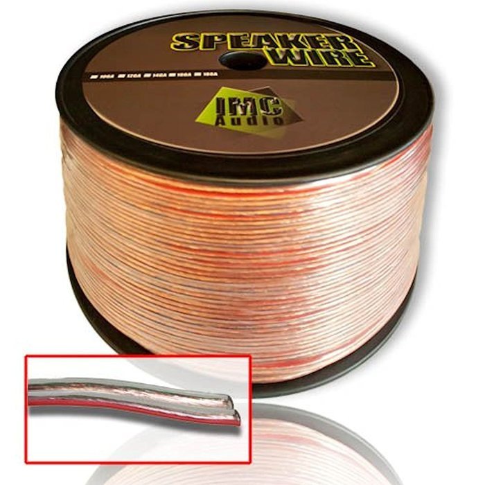 IMC AUDIO 100' Feet 12 GA Gauge Clear 2 Conductor Speaker Wire Audio ...