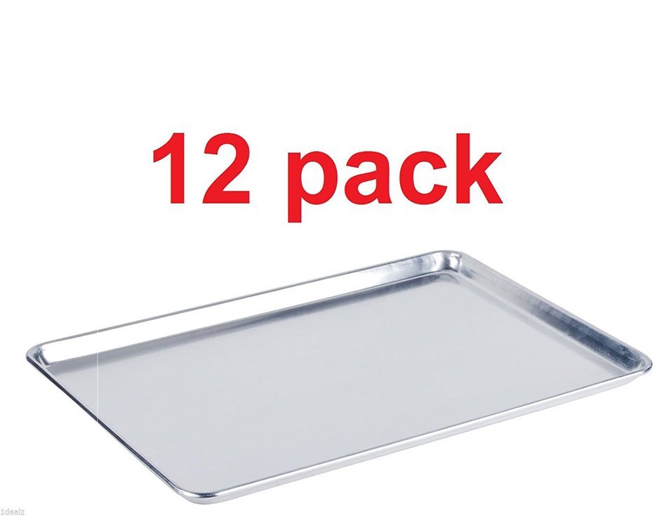Premier Choice 12 Pack Baking Sheet Pans 18" x 26" Full Size Aluminum ...