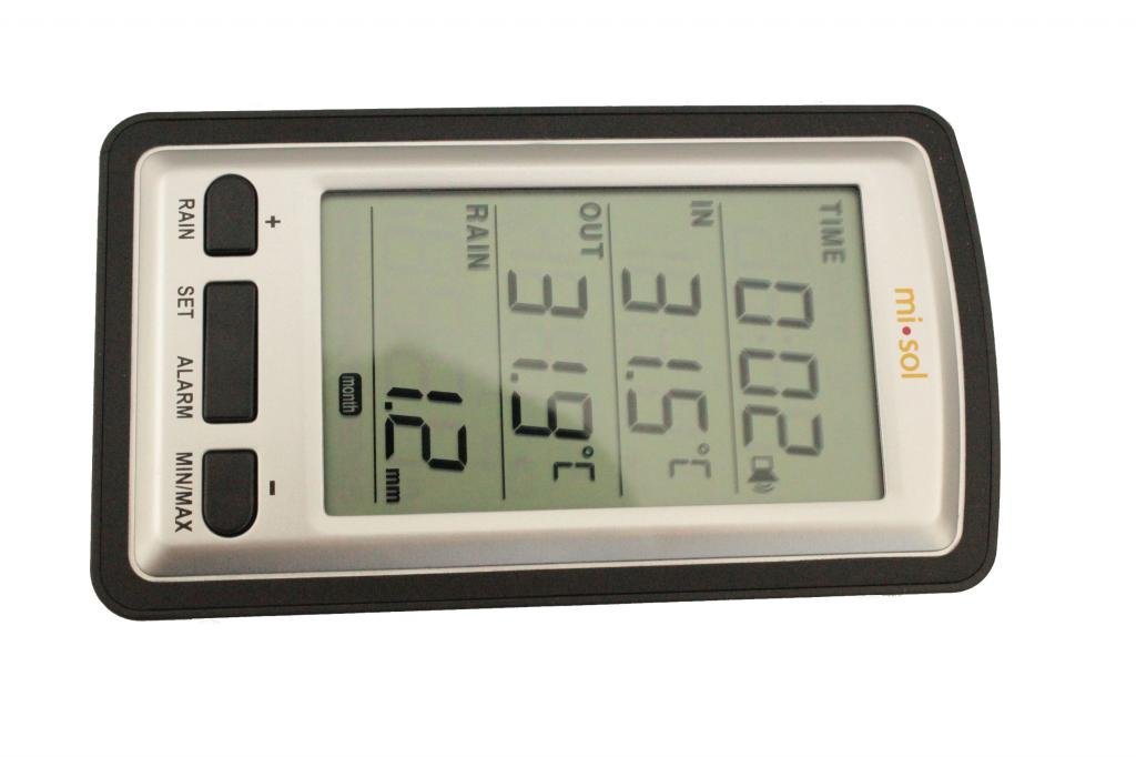MISOL 1 set of wireless rain meter rain gauge w/ thermometer, Weather ...