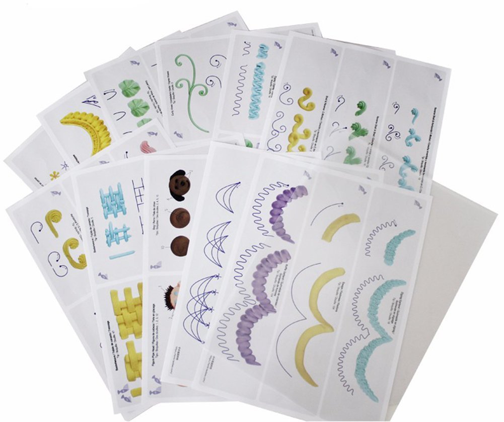 BleuMoo Cake Decorating Practice Board Icing Drawing Paper Sugarcraft ...