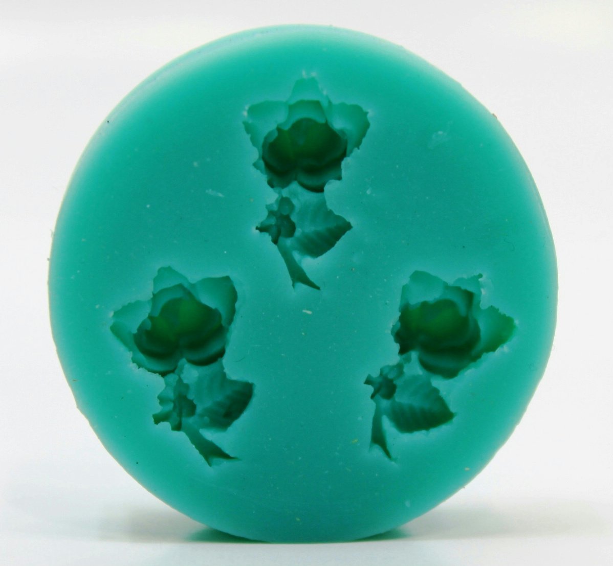 Silicone Round Shaped Candy and Cake Mold Tiny Teal Rose N3 free image ...