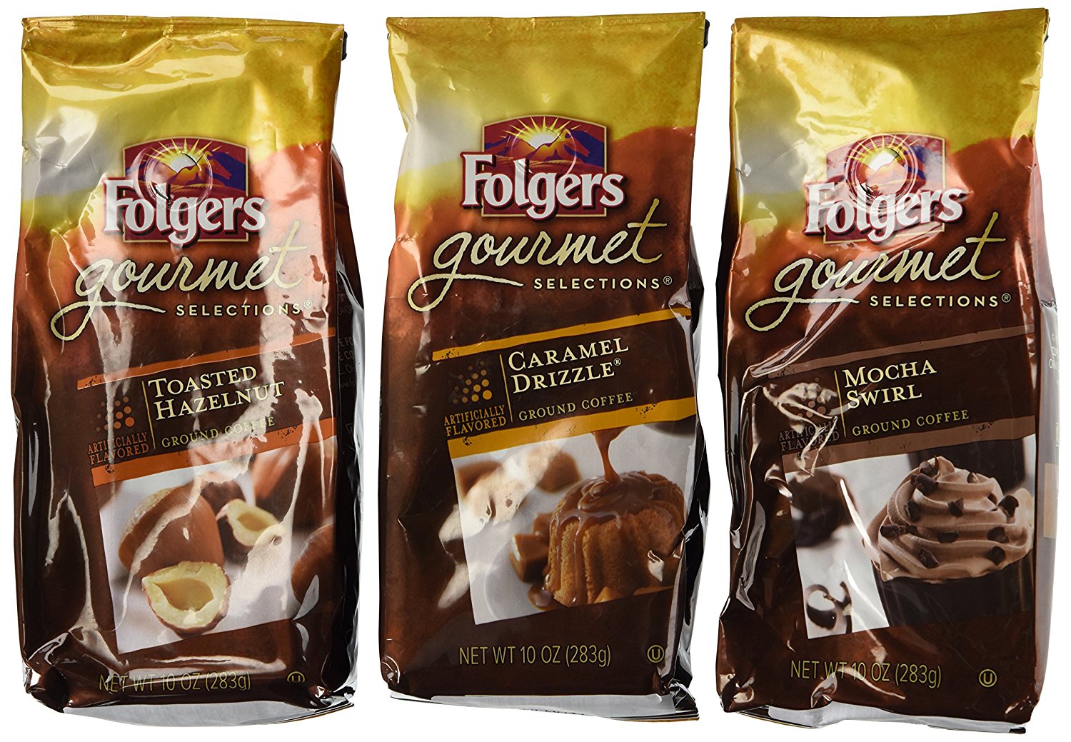 Folgers Gourmet Selections Flavored Ground Coffee 3 Flavor Variety ...
