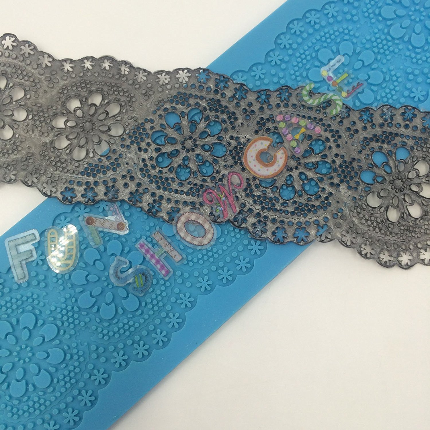 Funshowcase Large Sugarcraft Cake Decoration Tool Victorian Medallion Band Border Silicone Mold ...