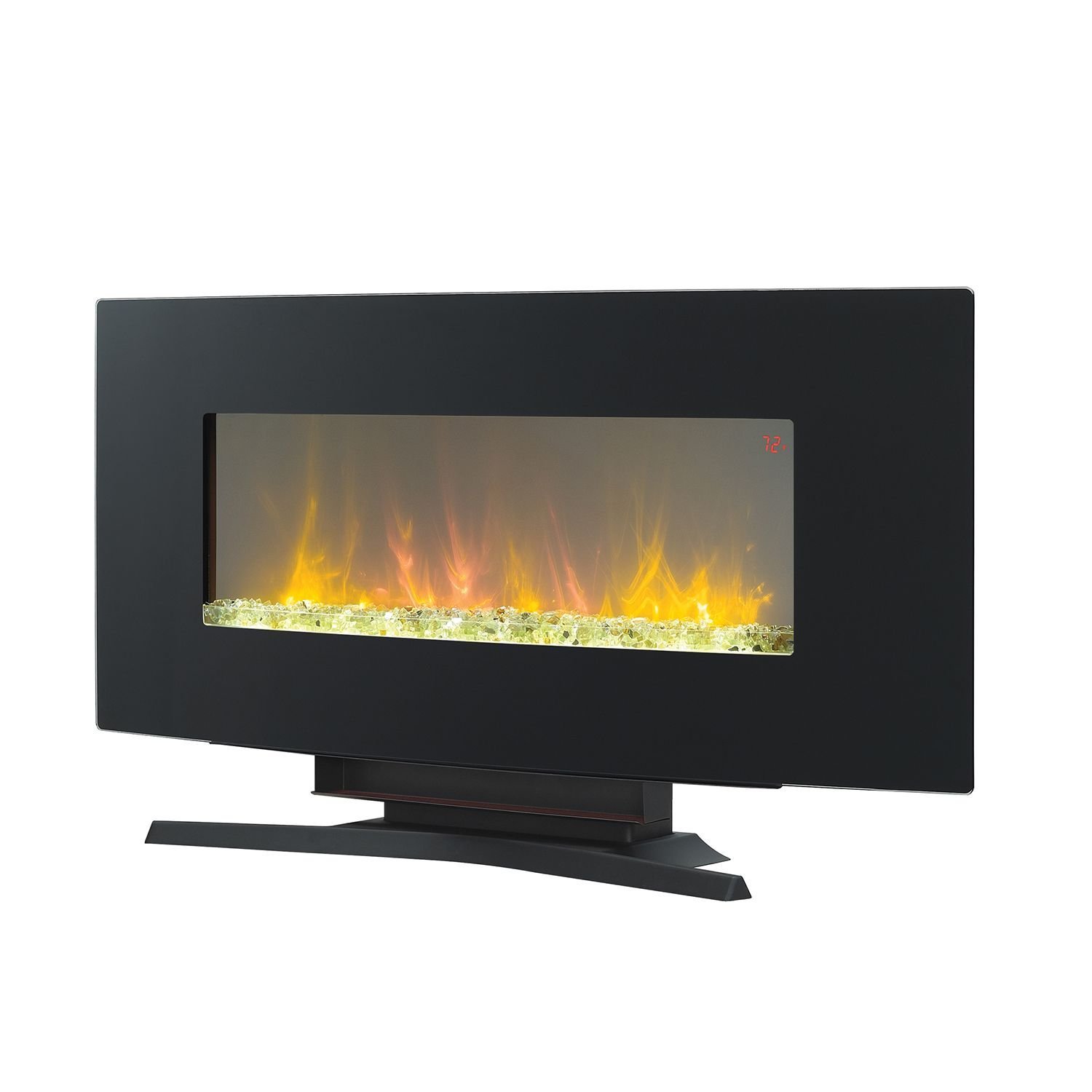 Wall-Mounted Infrared Quartz Fireplace with Stand, Black free image ...