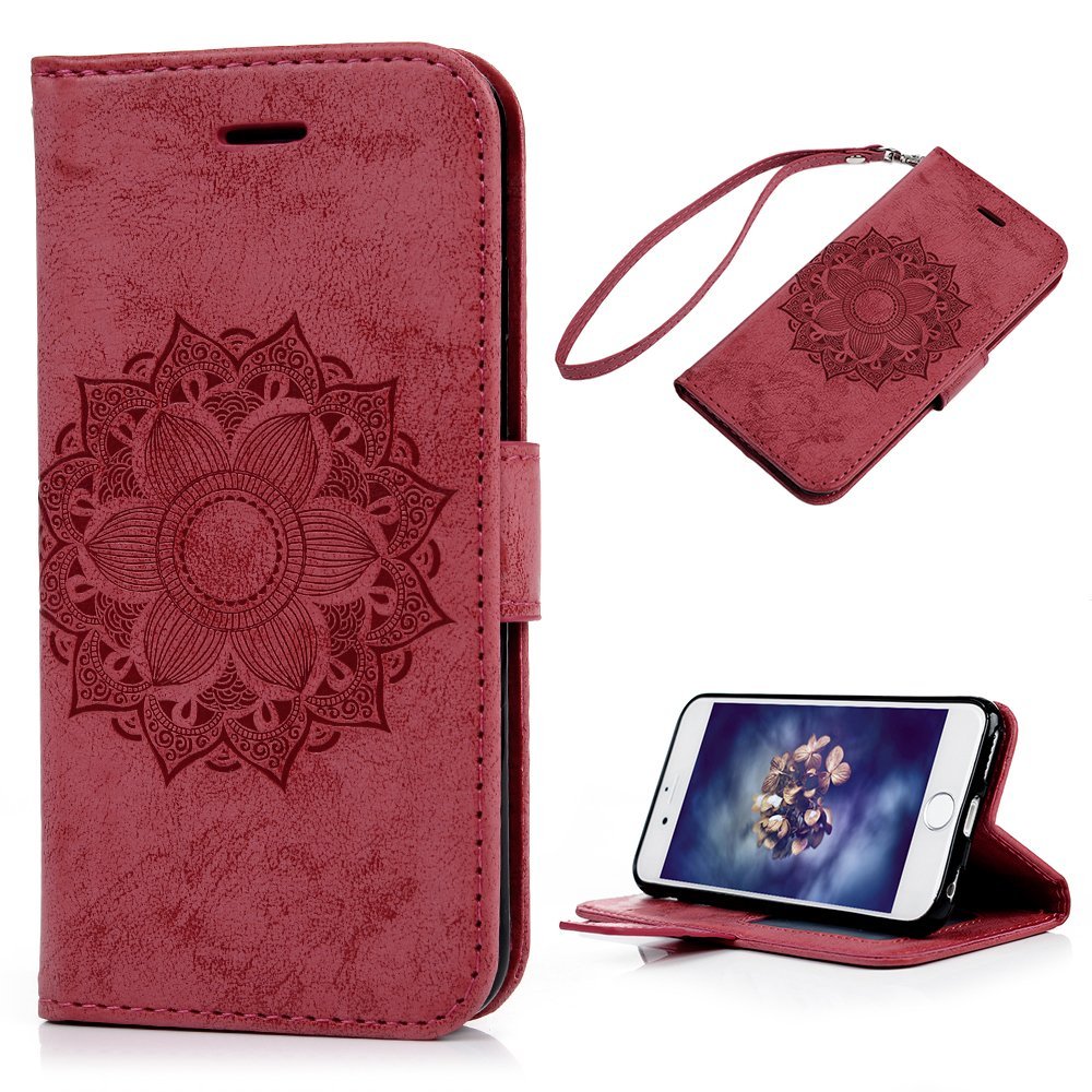 IPhone 6S Case,iPhone 6 Case (4.7") - Flip Stand Wallet Case PU Leather ...