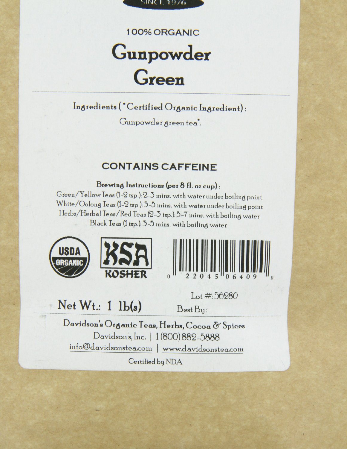 Davidson's Tea Bulk, Gunpowder Green, 1-Pound Bag N10 free image download