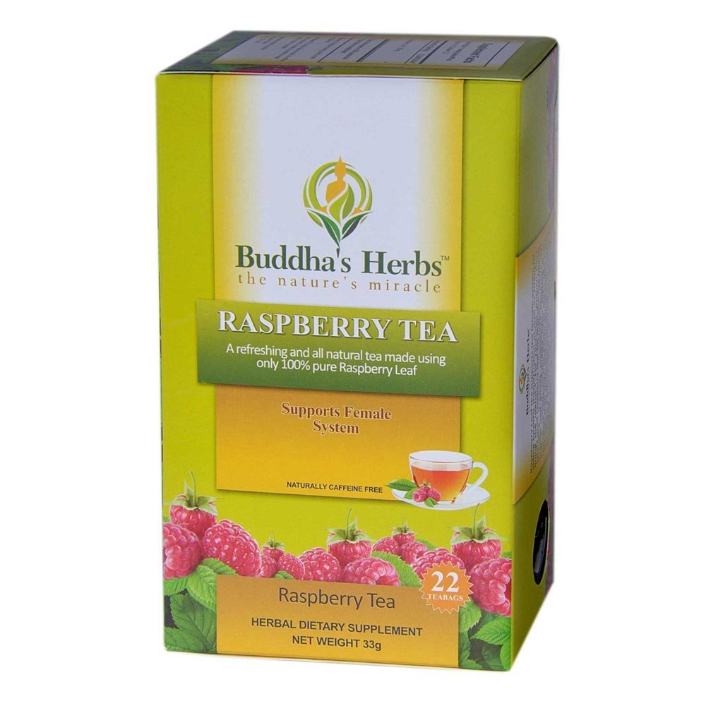 Buddha's Herbs Premium Raspberry Leaf Tea, 22-Count Tea Bags (Pack of 2 ...