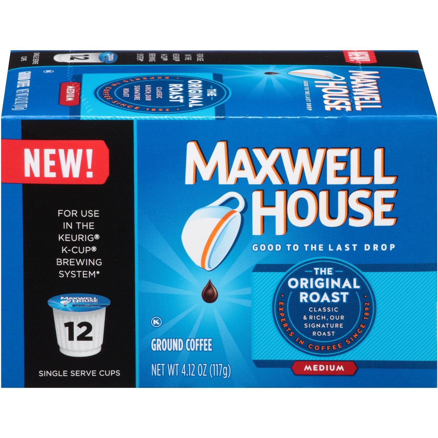 Maxwell House, K-Cup Single Serve Coffee, 12 Count, 3.7oz Box (Pack of ...