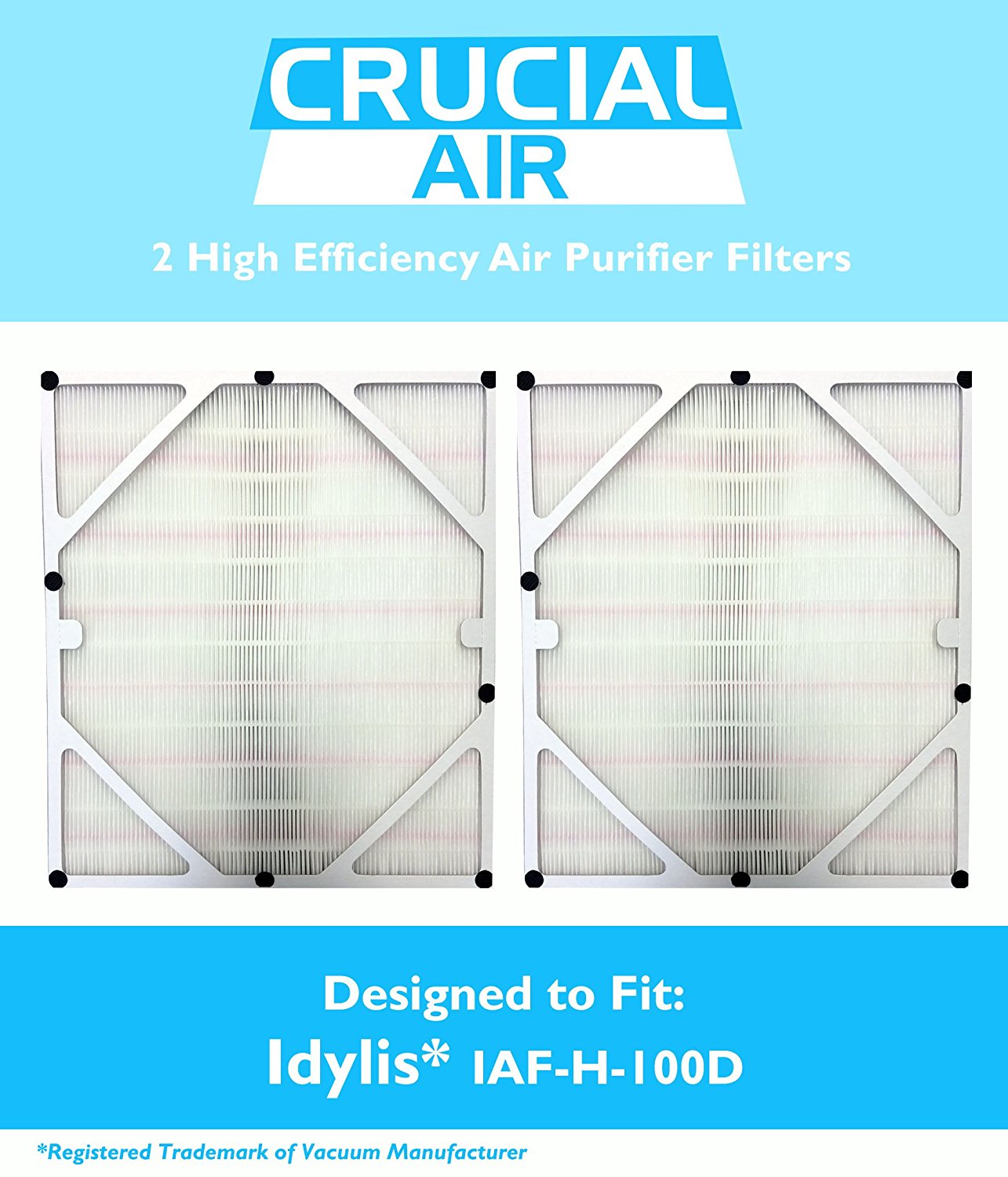 2 Idylis HEPA Air Purifier Filters, Fits Idylis Air Purifiers IAP-10 ...