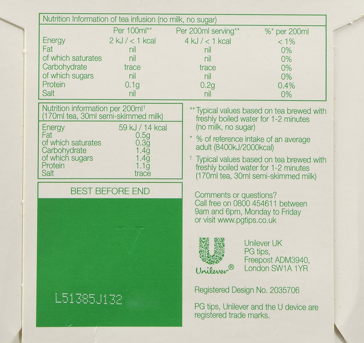 PG Tips Decaf 80 Ct Tea Bags - 2 Pack N3 free image download