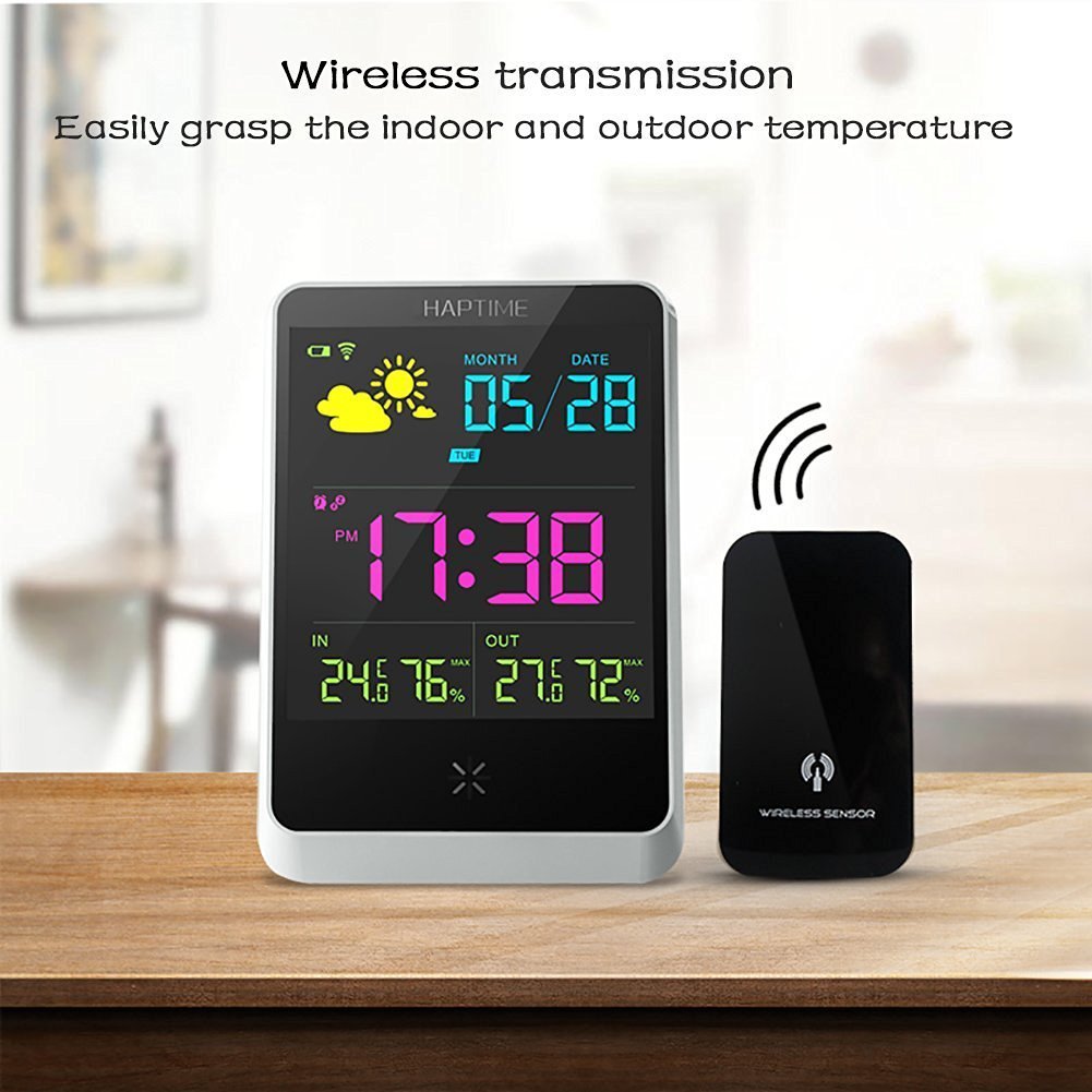 Weather Station Alarm Clock Wireless Indoor/Outdoor with Temperature ...