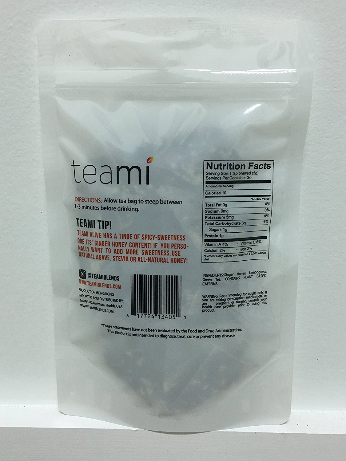 TEAMI BLENDS ALIVE TEA - Natural Energy Boosters, Remove Toxins & Speed ...