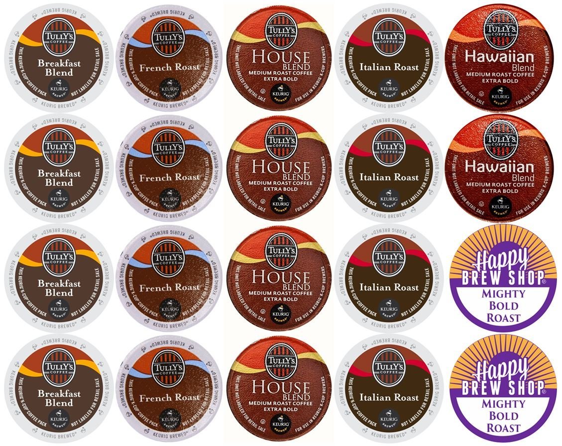 20-count TULLY’S COFFEE K-Cup Variety Sampler Pack, Single-Serve Cups ...