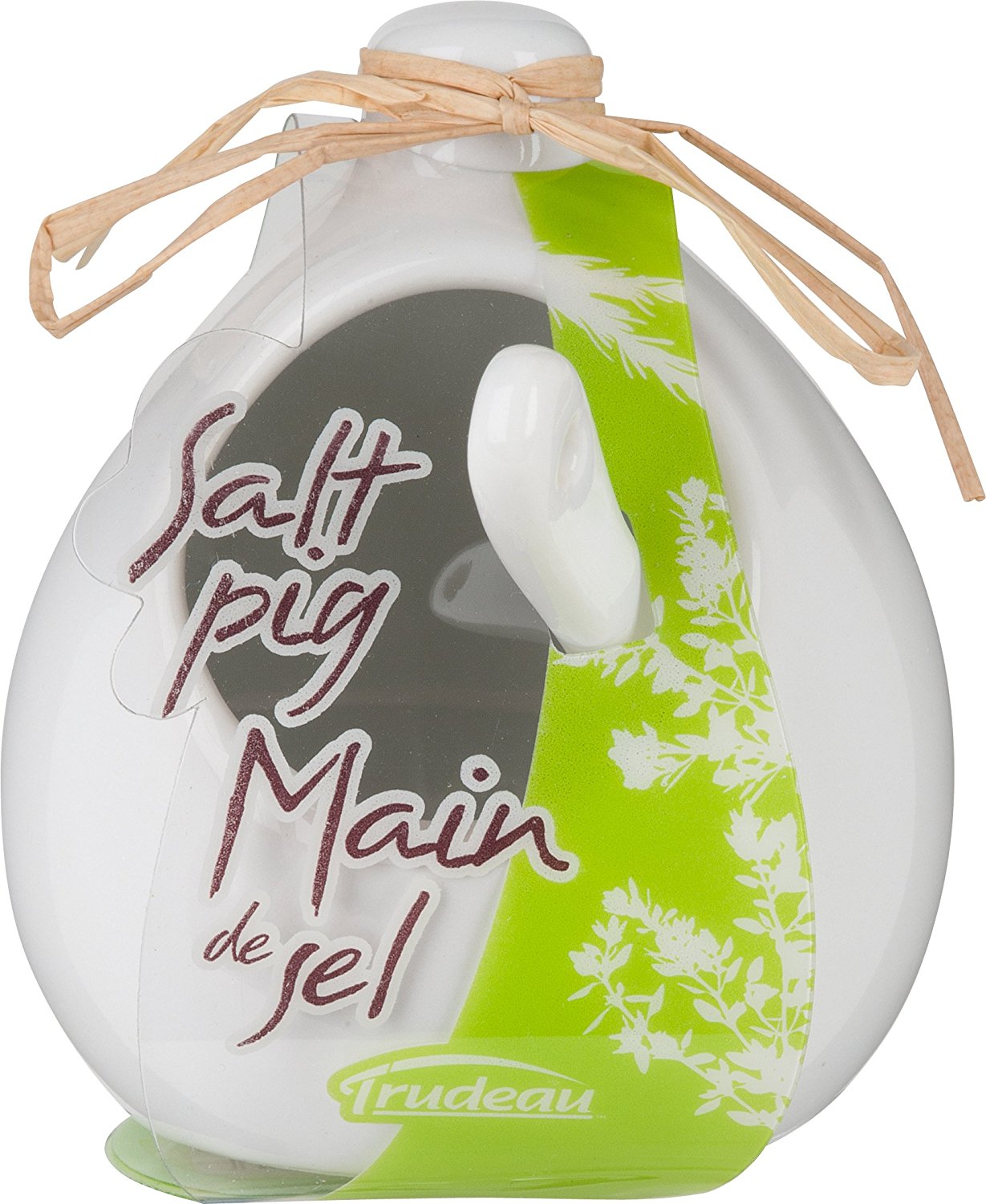 Trudeau Mini White Stoneware Salt Pig with Spoon N3 free image download