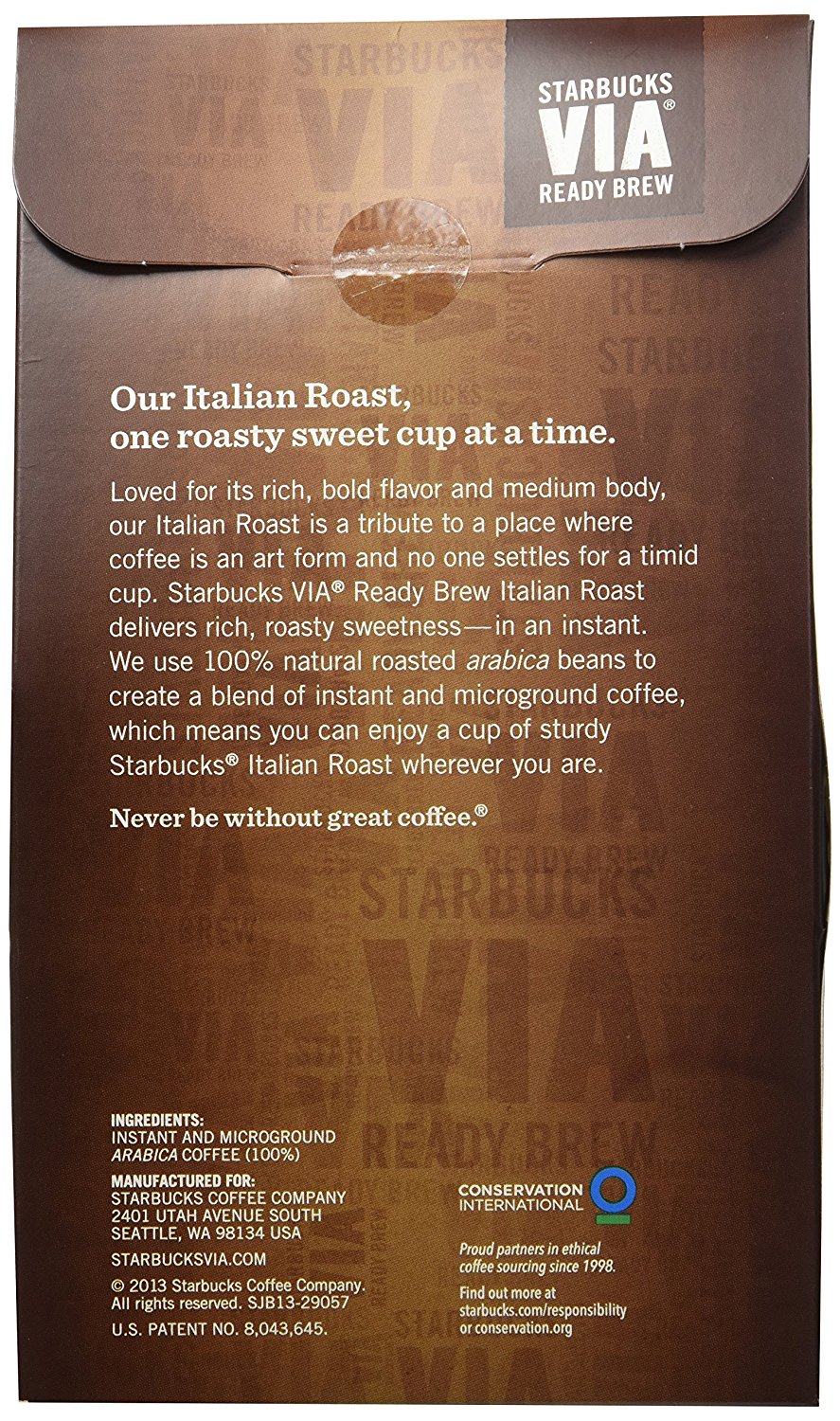 Starbucks VIA Ready Brew Coffee, Colombia, 3.3-Gram Packages,50 Count ...