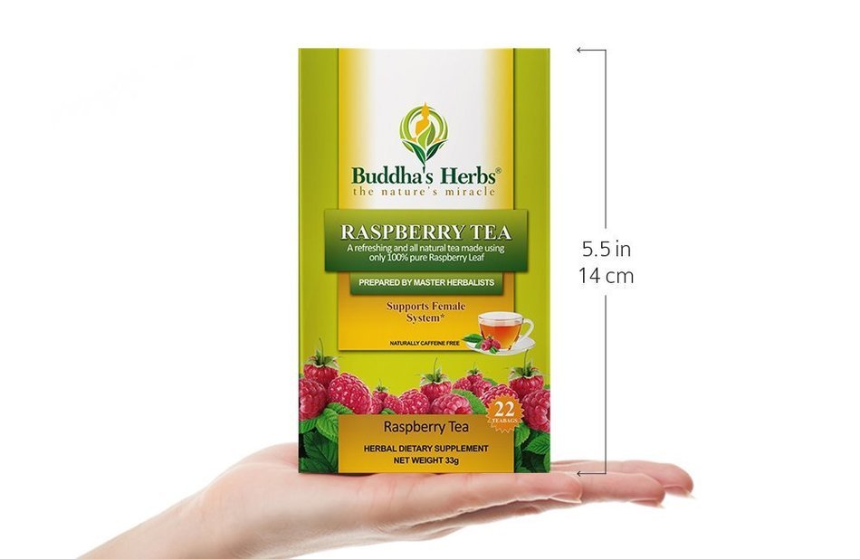 Buddha's Herbs Premium Raspberry Leaf Tea, 22-Count Tea Bags (Pack of 2 ...
