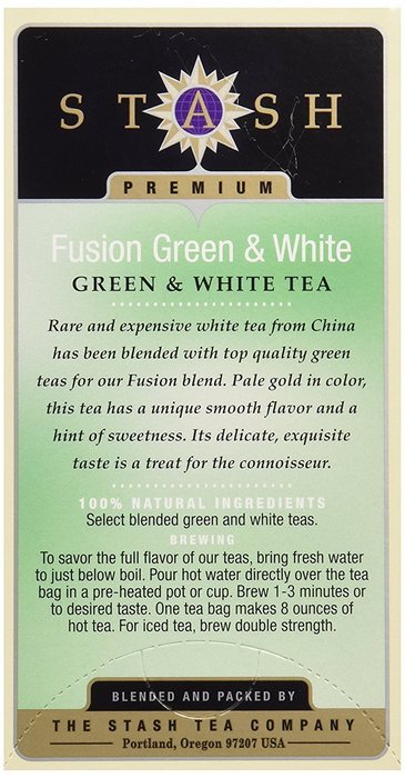 Stash, Fusion Green & White Tea, Tea Bags, 18 ct free image download