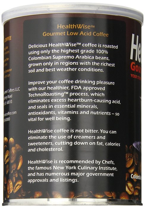 Healthwise Low Acid Columbian Gourmet Supremo Coffee, 12 Ounce N2 free ...