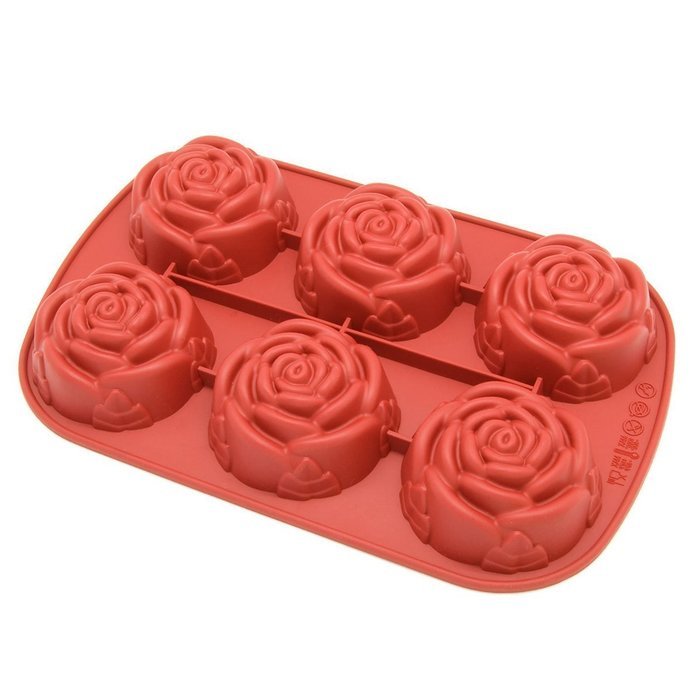 BlueTop(TM) 6-Cavity Pink Silicone Cake Bread Mold Chocolate Cookie ...