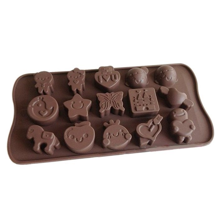 Allforhome 15 Cavity Cartoon Animal Cake Baking Molds for Kids Silicone ...