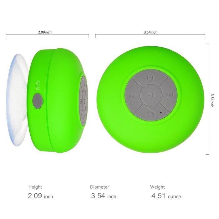Wecome Hd Water Resistant Bluetooth 3 0 Shower Speaker Handsfree