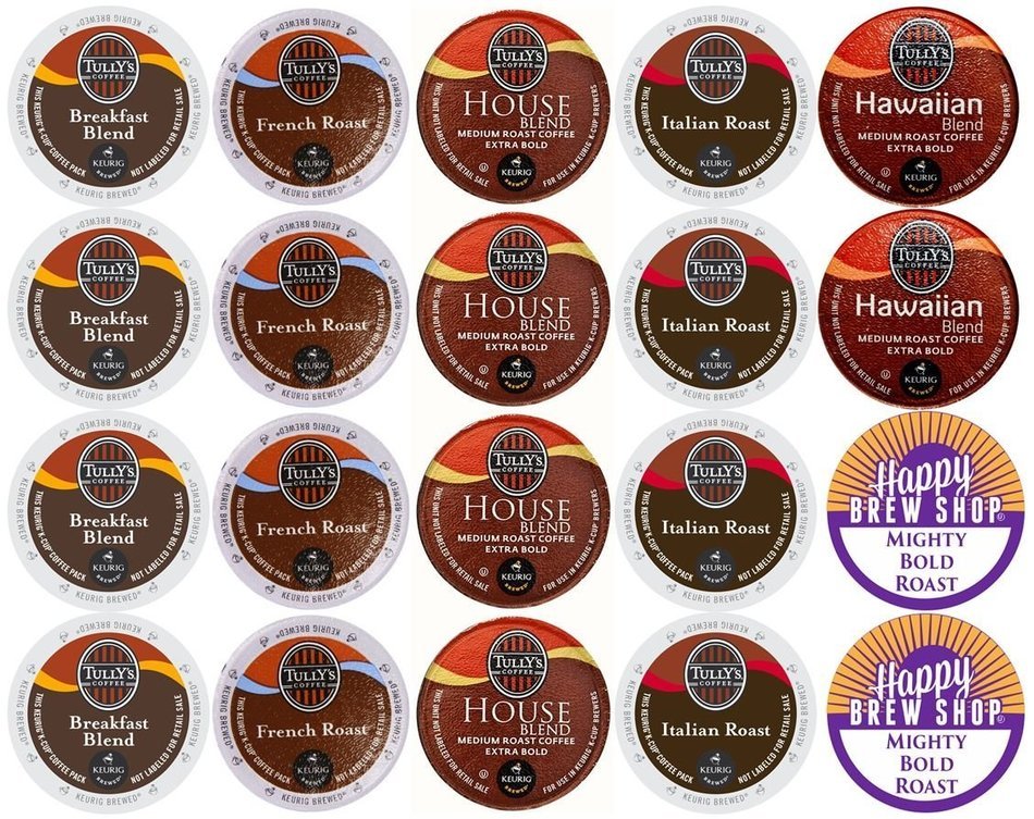 20-count TULLY’S COFFEE K-Cup Variety Sampler Pack, Single-Serve Cups for Keurig Brewers free ...